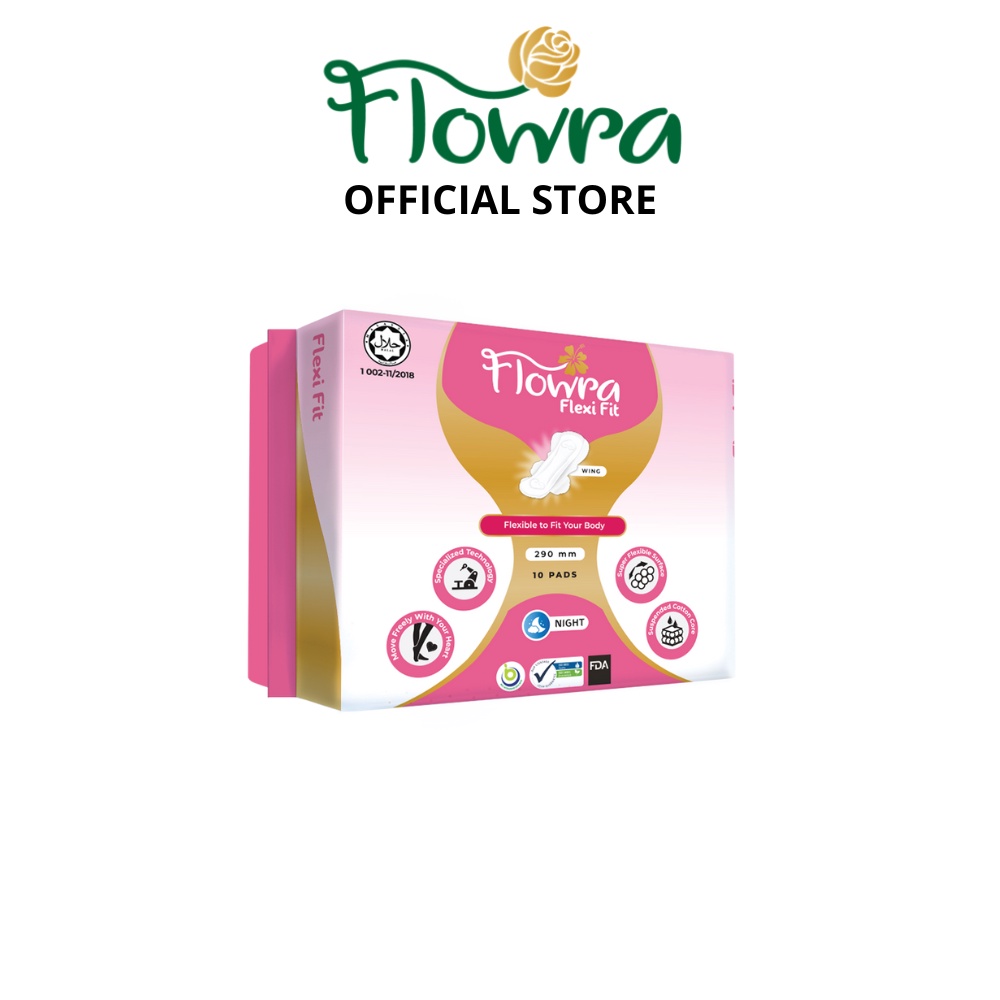 Flowra Flexi Fit Sanitary Pads - Day Use (240mm x 10pads)/Night Use (290mm x 10pads) | Shopee ...