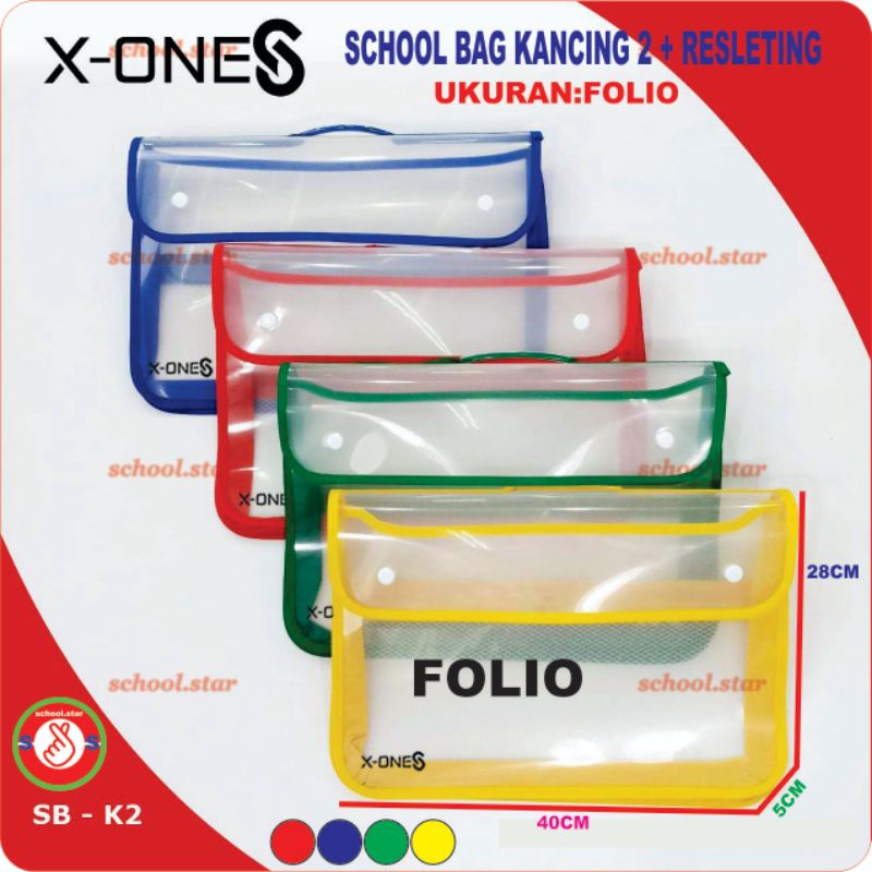 Plastic MAP ZIPER BAG BUTTONS 2 BX-ONE / SCHOOL BAG BUTTONS 2 X-ONE ...