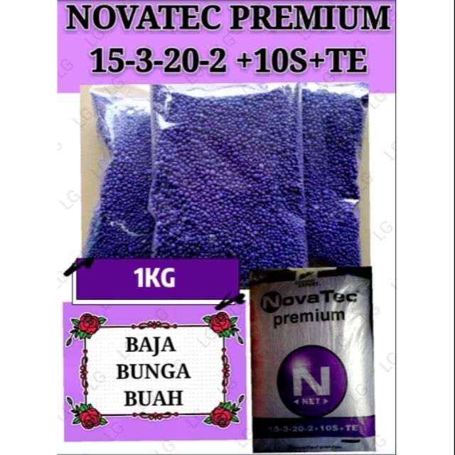 Ready Stock 💯 ORIGINAL 1KG NovaTec Premium Fertilizer(15-3-20-2+10S+TE ...