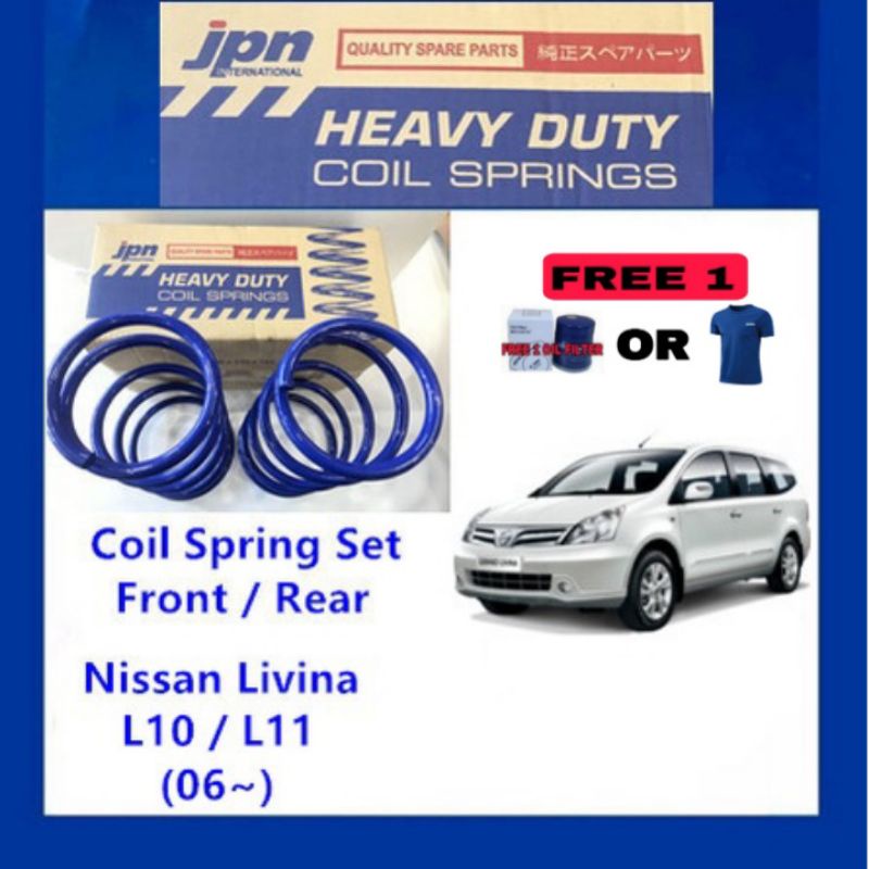 CS JPN Nissan Livina (06~) Latio Sylphy Front / Rear Coil Spring 1Pair ...