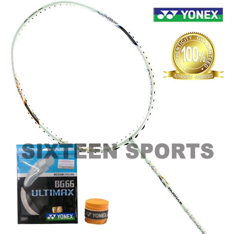 Yonex Duora 6 Badminton Racket (C/W Yonex BG66Um String & AC102EX Overgrip) (Made In Japan ...