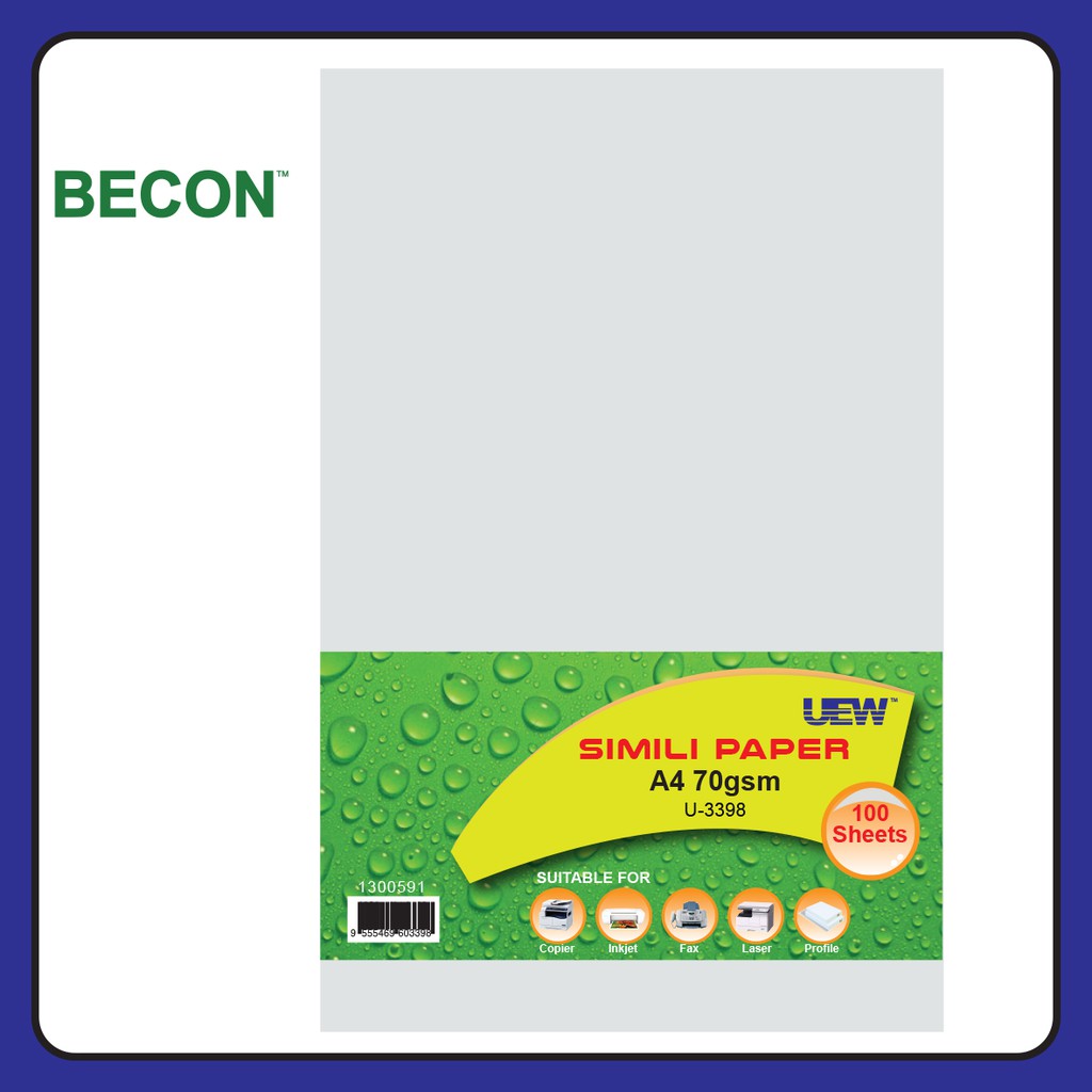 Simili Paper A4 70gsm UEW U-3398 100'sheets | Shopee Malaysia