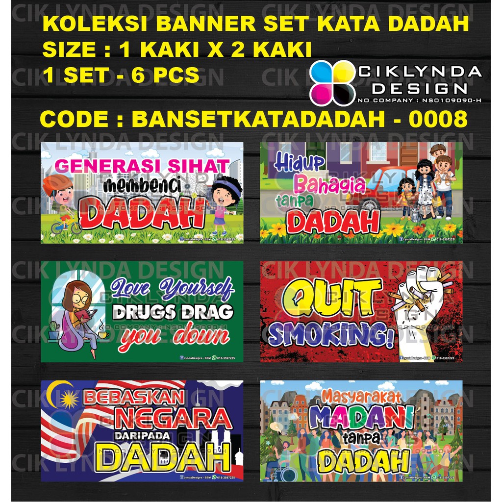 PRE-ORDER - BANNER SET HIASAN KATA DADAH (PPDa) SEKOLAH | Shopee Malaysia