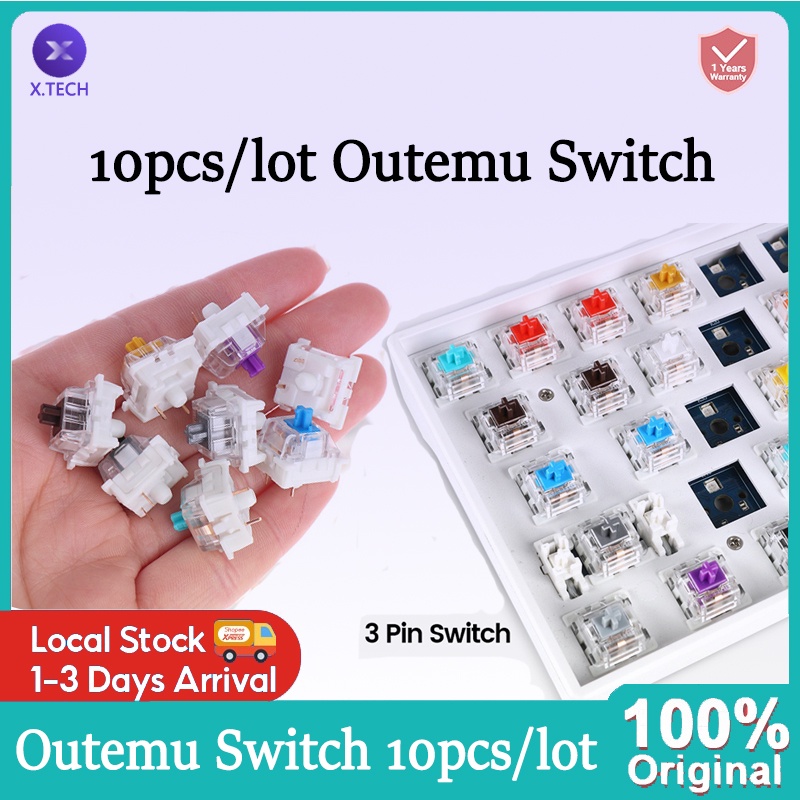 10 Pcs/box Outemu Switches 3pin Mechanical Keyboard Switches Brown Red ...