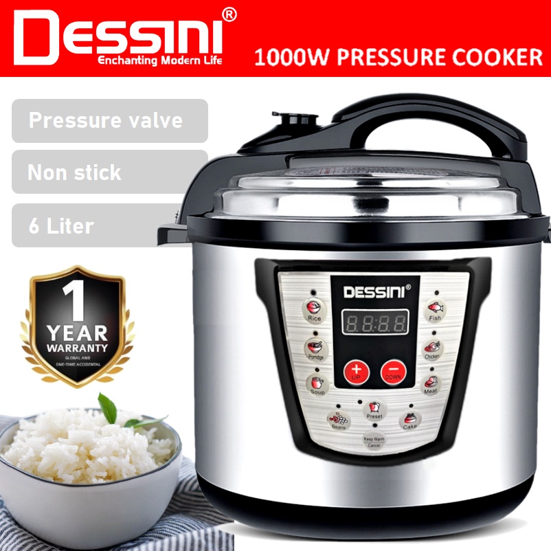 DESSINI ITALY 10IN1 6L Electric Digital Pressure Cooker Non-stick ...
