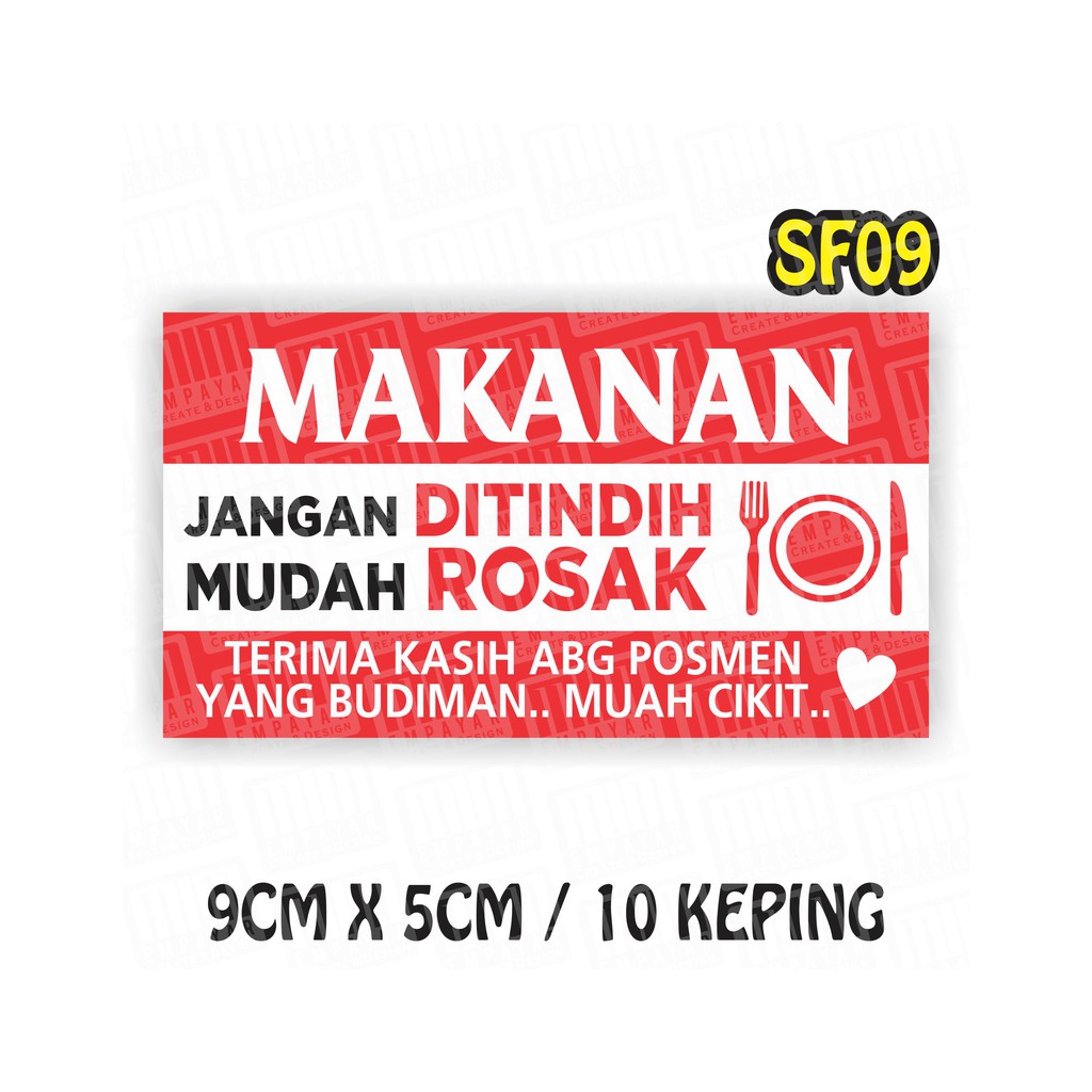 Sticker Fragile / Sticker Ikan Hidup / Sticker Pokok Hidup / Stiker ...