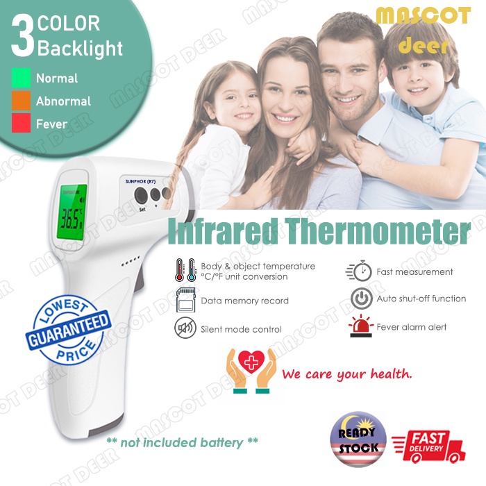 Digital Infrared Thermometer Non-Contact Laser | Forehead Thermometer ...