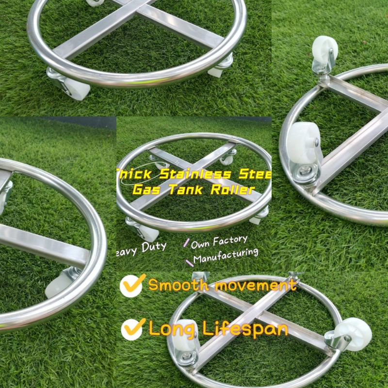 Stainless steel Gas tank mover wheel roller 不锈钢煤气架 Made in Malaysia ...