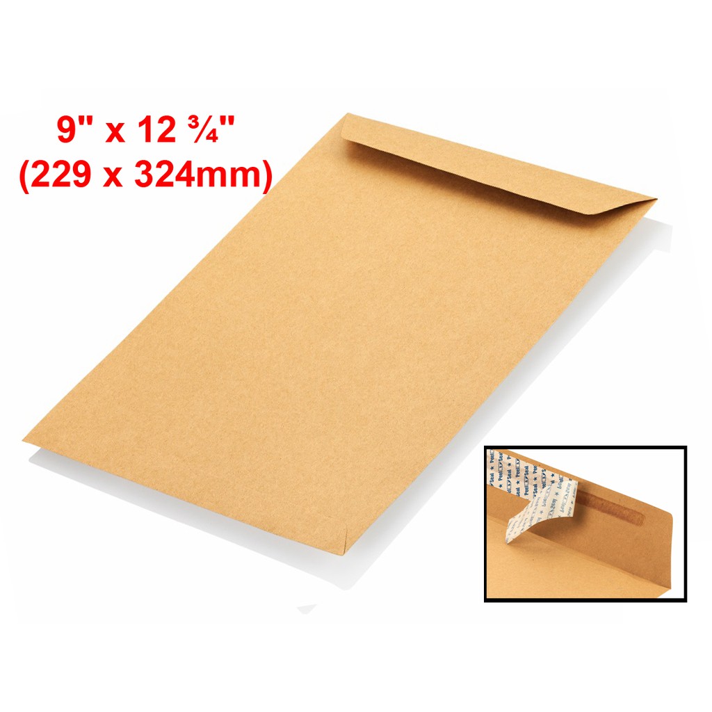 Envelope Brown Manila 9" x 12 ¾" (229 x 324mm) A4 Envelope Peel & Seal ...