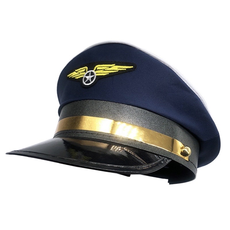 Uniform Hat Topi Pilot Topi Tentera Laut Sailor Hat Costume Hat Pilot ...