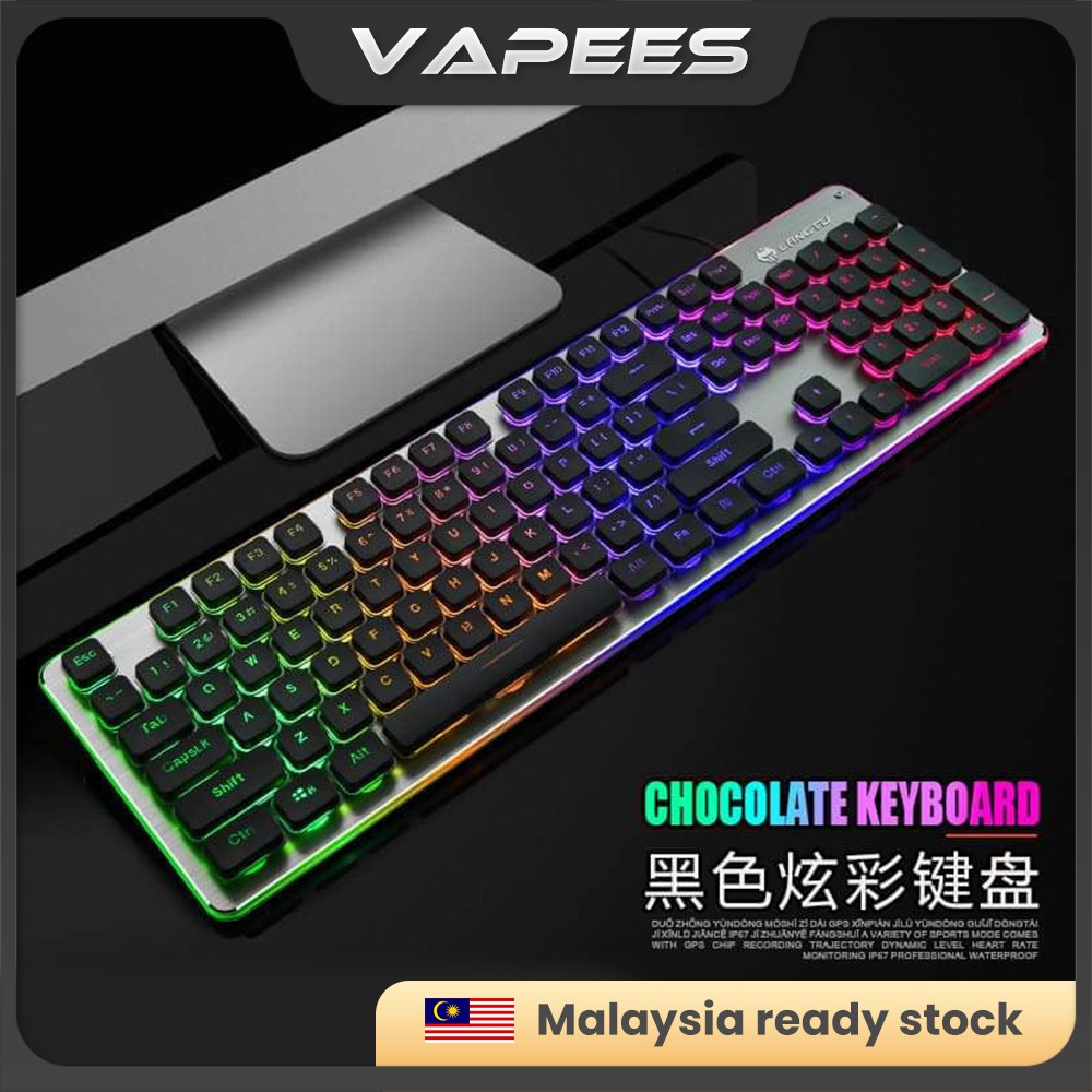 🔥RDY STOCK🔥 RGB LED Gaming Mechanical Feel Wired Keyboard Backlit ...