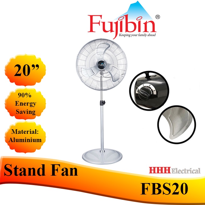 FUJIBIN INDUSTRIAL ALUMINIUM STAND FAN 3 BLADES (20'') FBS-20 | Shopee ...