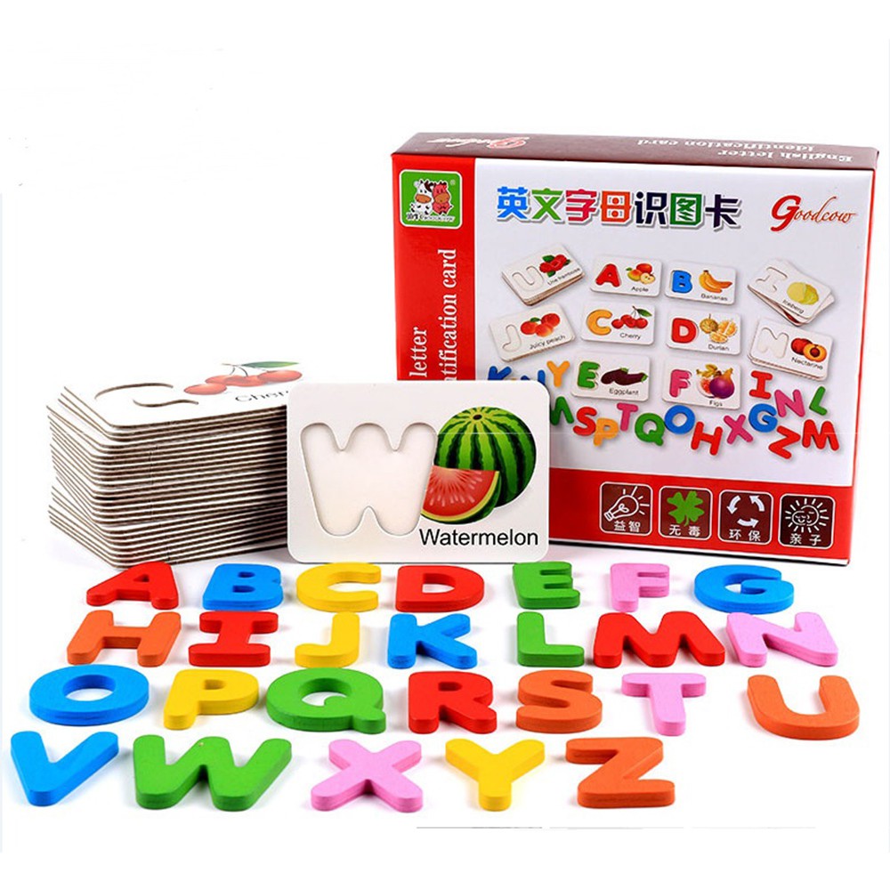 BABA Alphabet Abc Letter Matching Flash Cards Set For Baby Toddler ...