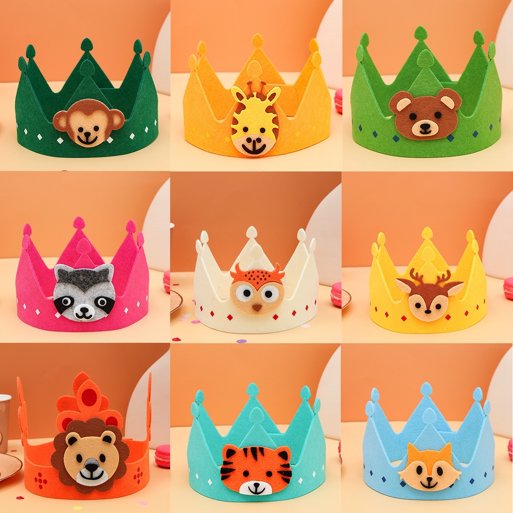 Jungle Safari Theme Crown Hat Zoo Animal Party Headbands Decorations ...