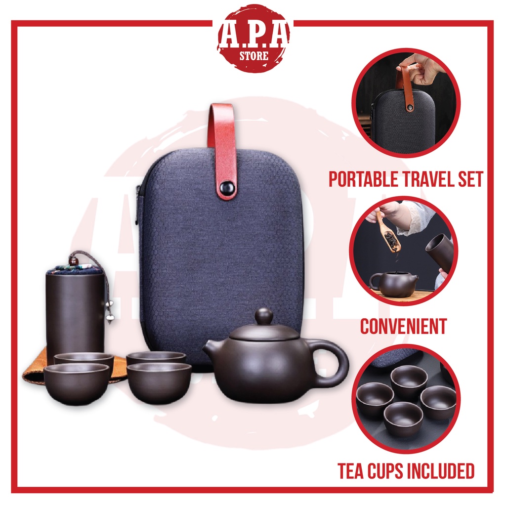 APA Portable Tea Set Travel Purple Sand Clay Gaiwan Kung Fu Chinese Tea ...