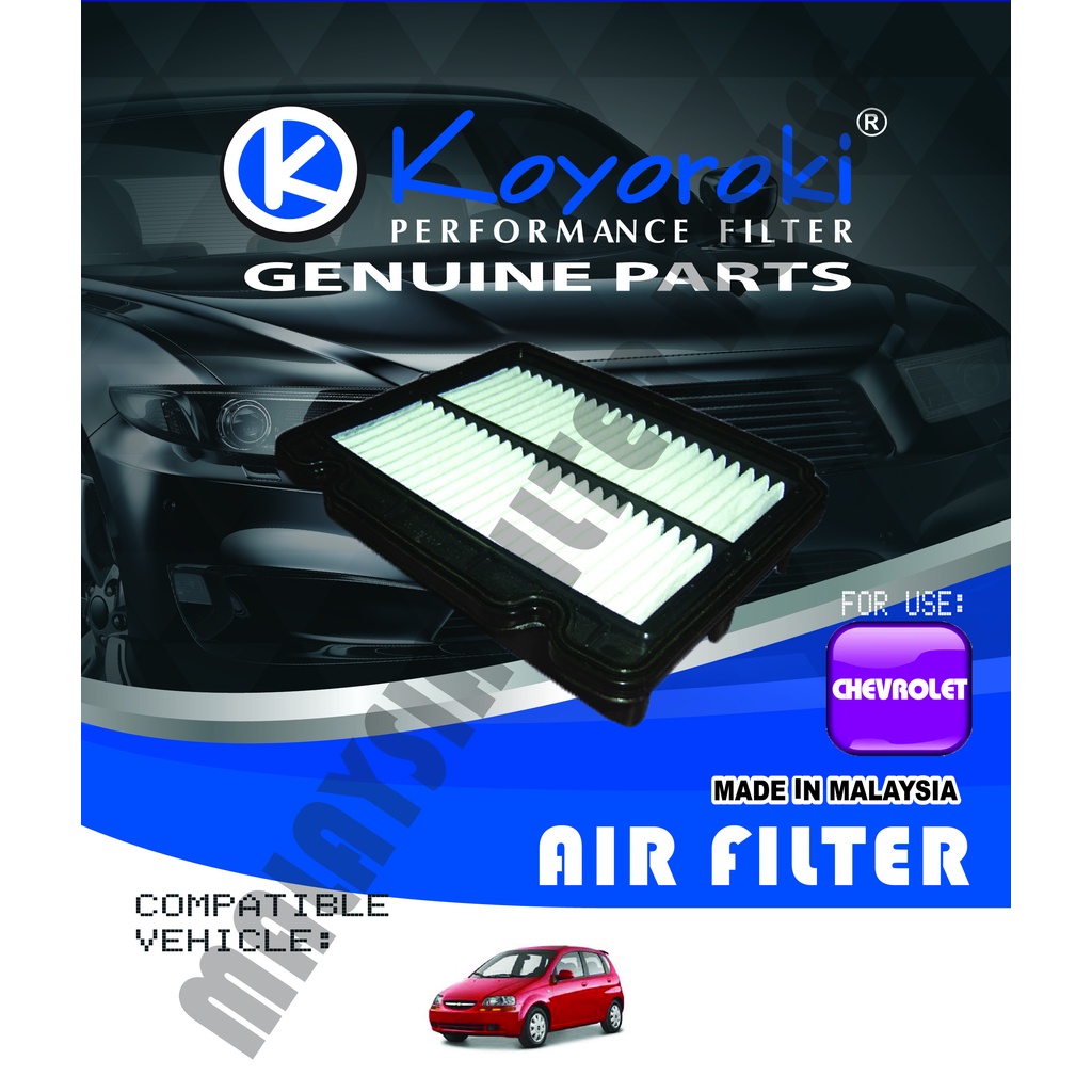 CHEVROLET AVEO(SA/SF) PENAPIS AIR FILTER RCV-6697-P 96536697 | Shopee ...