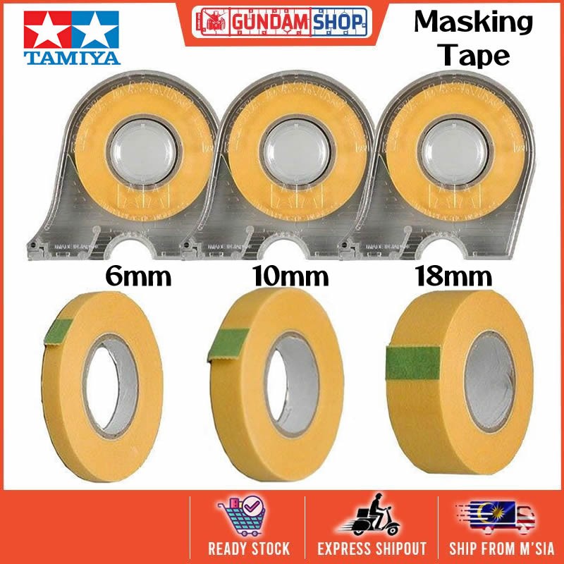 Tamiya Masking Tape with dispenser and refill (6mm,10mm,18mm) | Shopee ...
