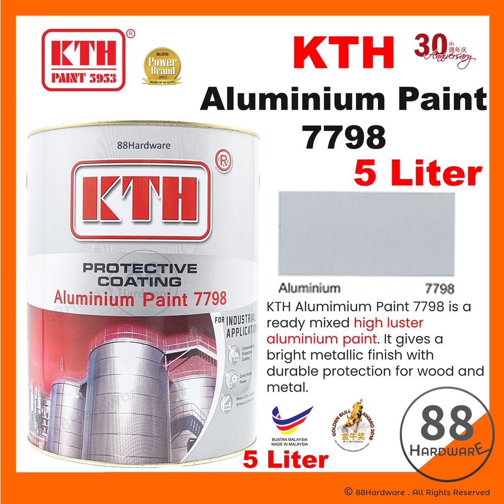 5L 7798 KTH aluminium paint /silver paint / cat minyak / kth cat / cat ...