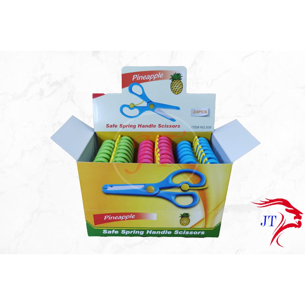 1 Box of Kids Safe Spring Handle Scissors / Paper Cutting / Plastic ...