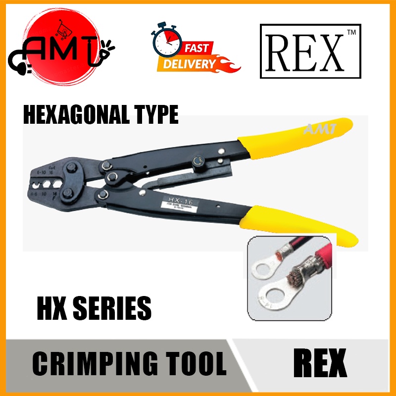 REX CABLE LUG CRIMPING TOOL HEAVY DUTY HEXAGONAL TYPE HX16 HX26B ...