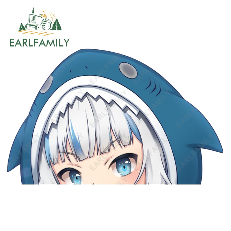 EARLFAMILY 13cm x 8.1cm for Gawr Gura Peek Anime Car Stickers ATV ...