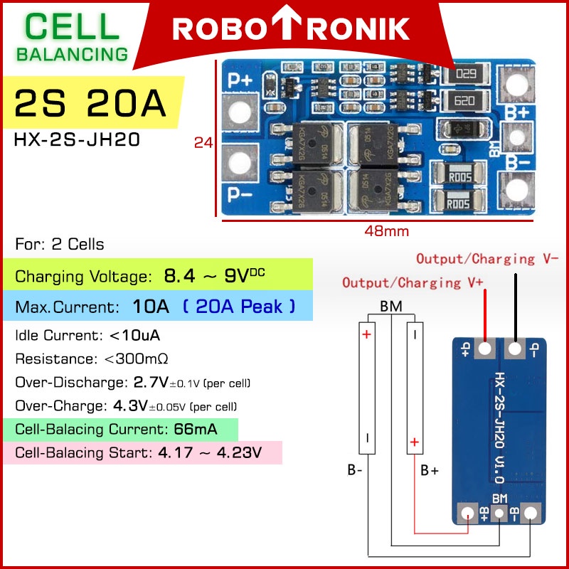 Cell Balancing BMS (Battery Management System) Li-ion Lithium Polymer ...