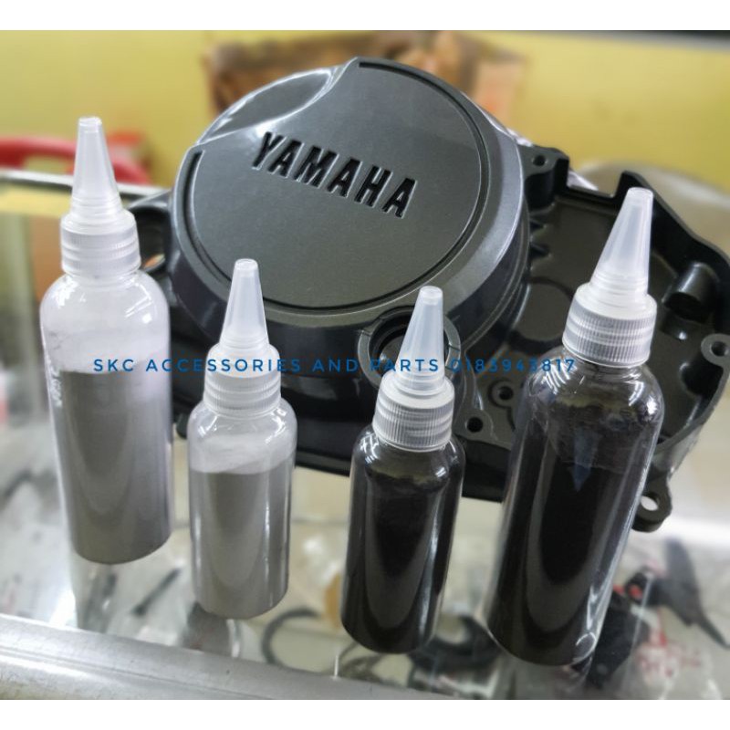 powder coating hitam dan putih untuk tulisan yamaha casing enjin rxz ...