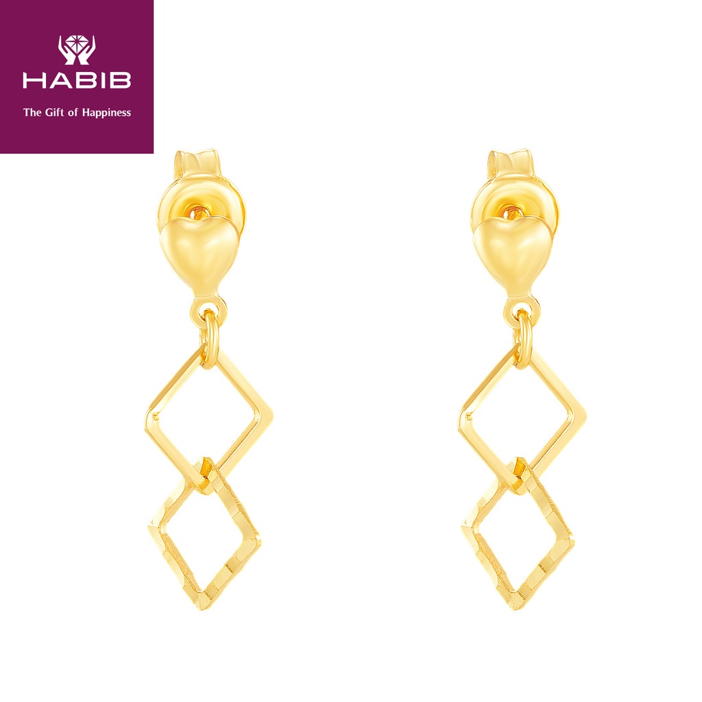 HABIB Ines Yellow Gold Earring, 916 Gold | Shopee Malaysia