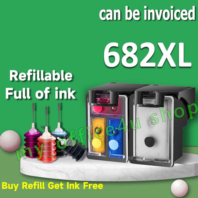 hp 682 ink hp 682xl black hp682 refillable ink cartridge compatible for ...