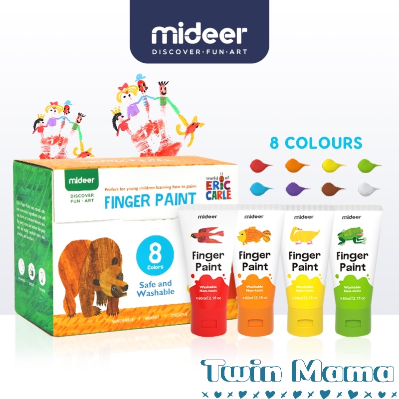 MIDEER Art & Craft Series-Finger Paint (8 Colors) | Warna Seni Cat Jari ...