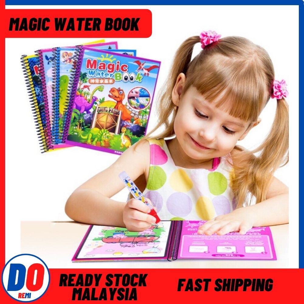 [ READY STOCK ] Kids Magic Water Drawing Book Magic Water Coloring Book ...