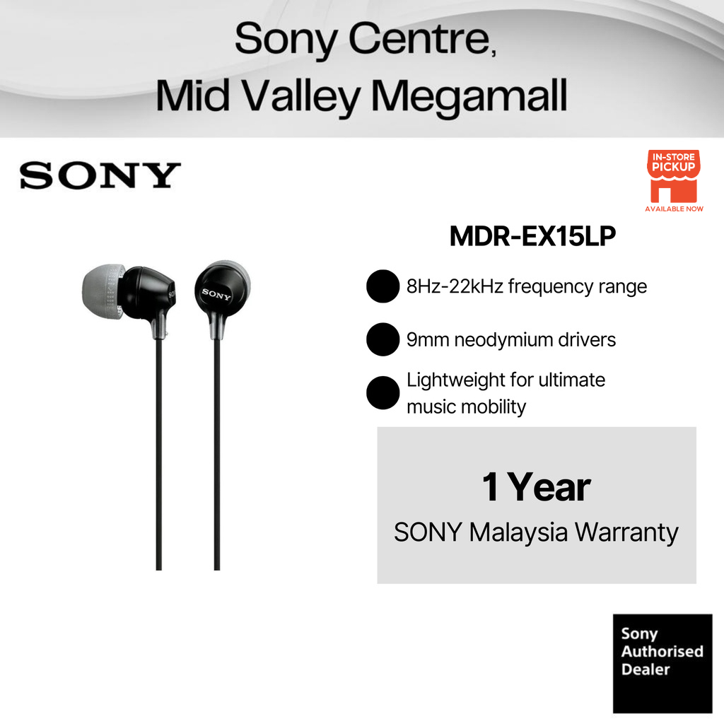 Sony MDR-EX15LP MDREX5LP EX15LP In-Ear Stereo Headphones | Shopee Malaysia