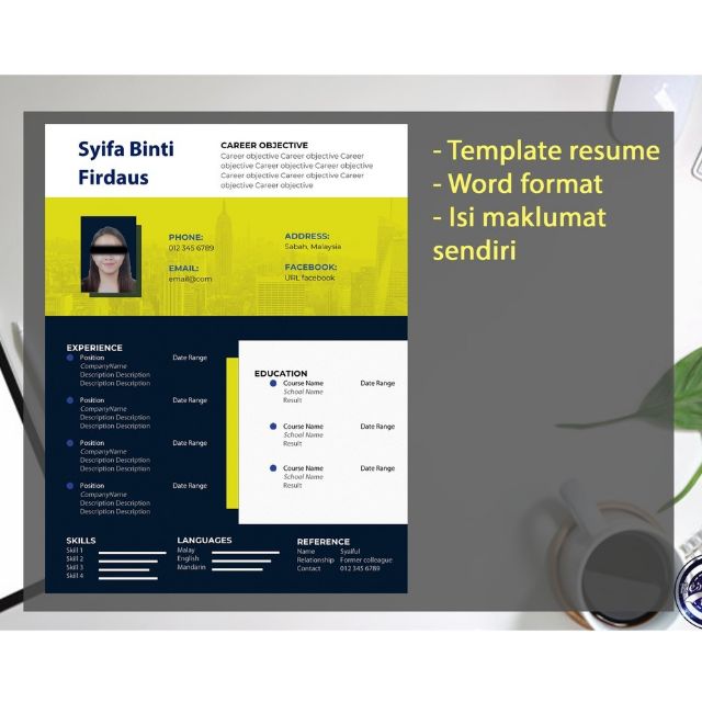 Resume CV template design (Word format) | Shopee Malaysia