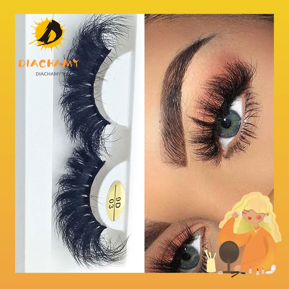 DIACHAMY SKONHED 1 Pairs 9D False Eyelashes Cruelty-free Thick Long ...