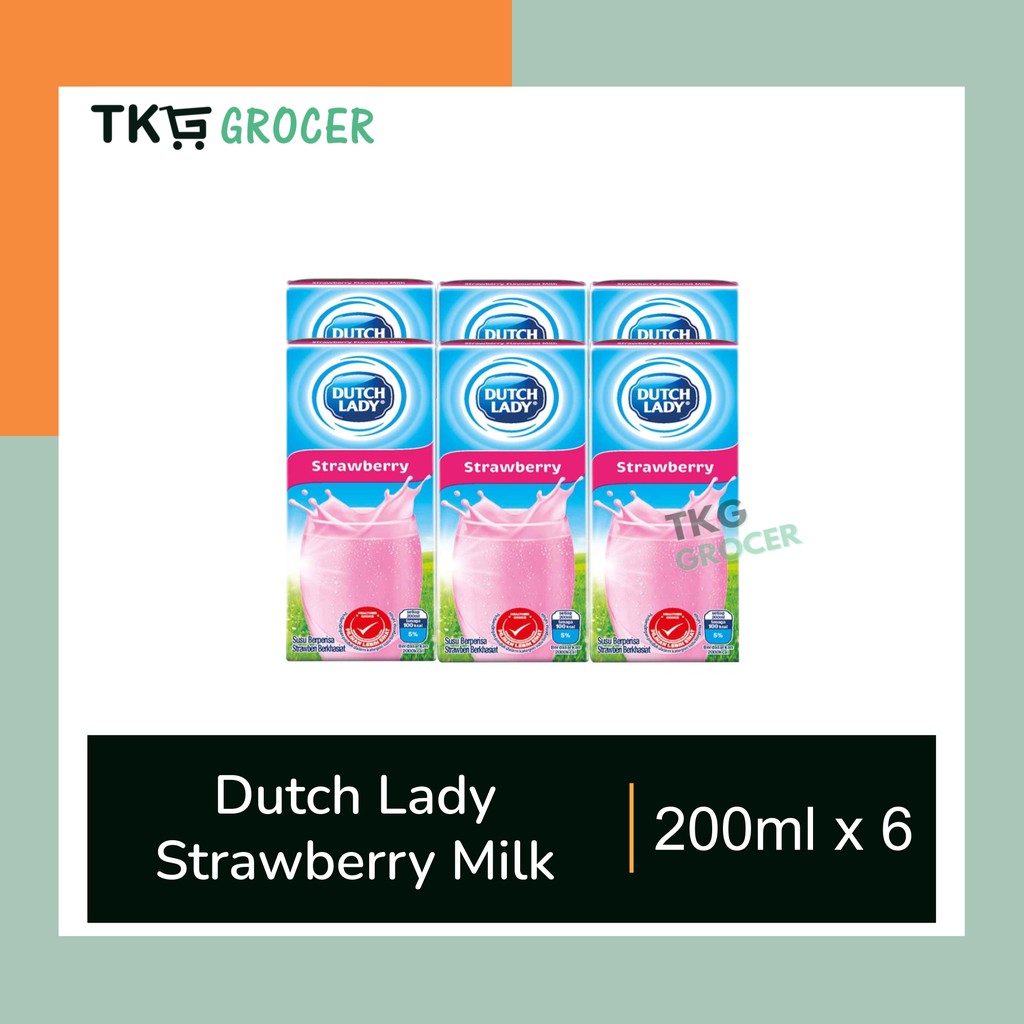 Dutch Lady UHT Milk 200ml x6 Full Cream / Low Fat / Chocolate ...