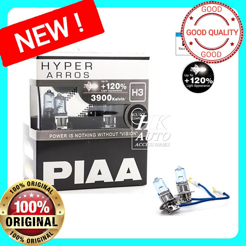 🌟🌟 New Arrived 🌟🌟 PIAA - H3 Hyper Arros 3900K Halogen Bulb | Shopee ...