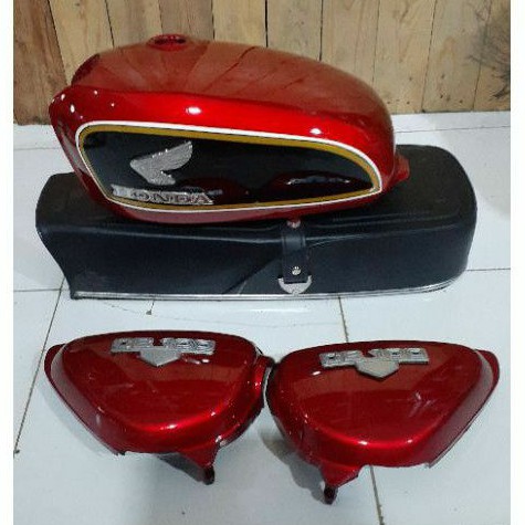 MERAH Red gold cb100 tank glatik cb tank with seat set | Shopee Malaysia