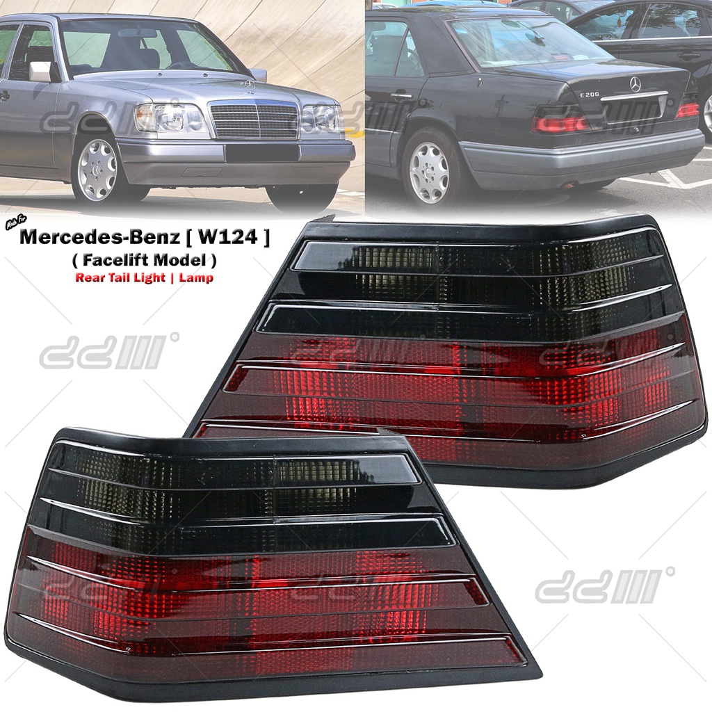 (1 Pair/Sepasang) Mercedes-Benz W124 1984-1996 Red & Smoke Rear Tail ...