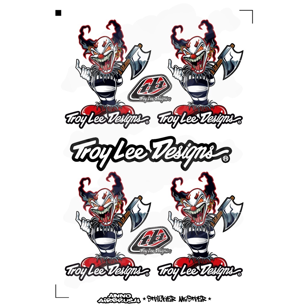 🔥1Set 7Pcs🔥Bad Clown Troy Lee Designs Premium Quality Sticker ...