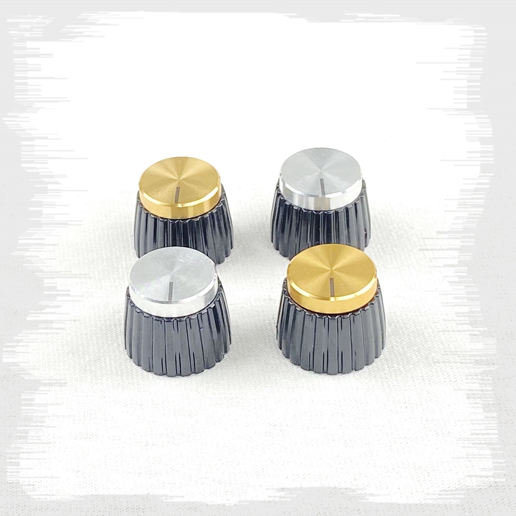 4 x Metal Top Control Knob for Marshall Amp - 1/4" 6mm Shaft (Silver or ...