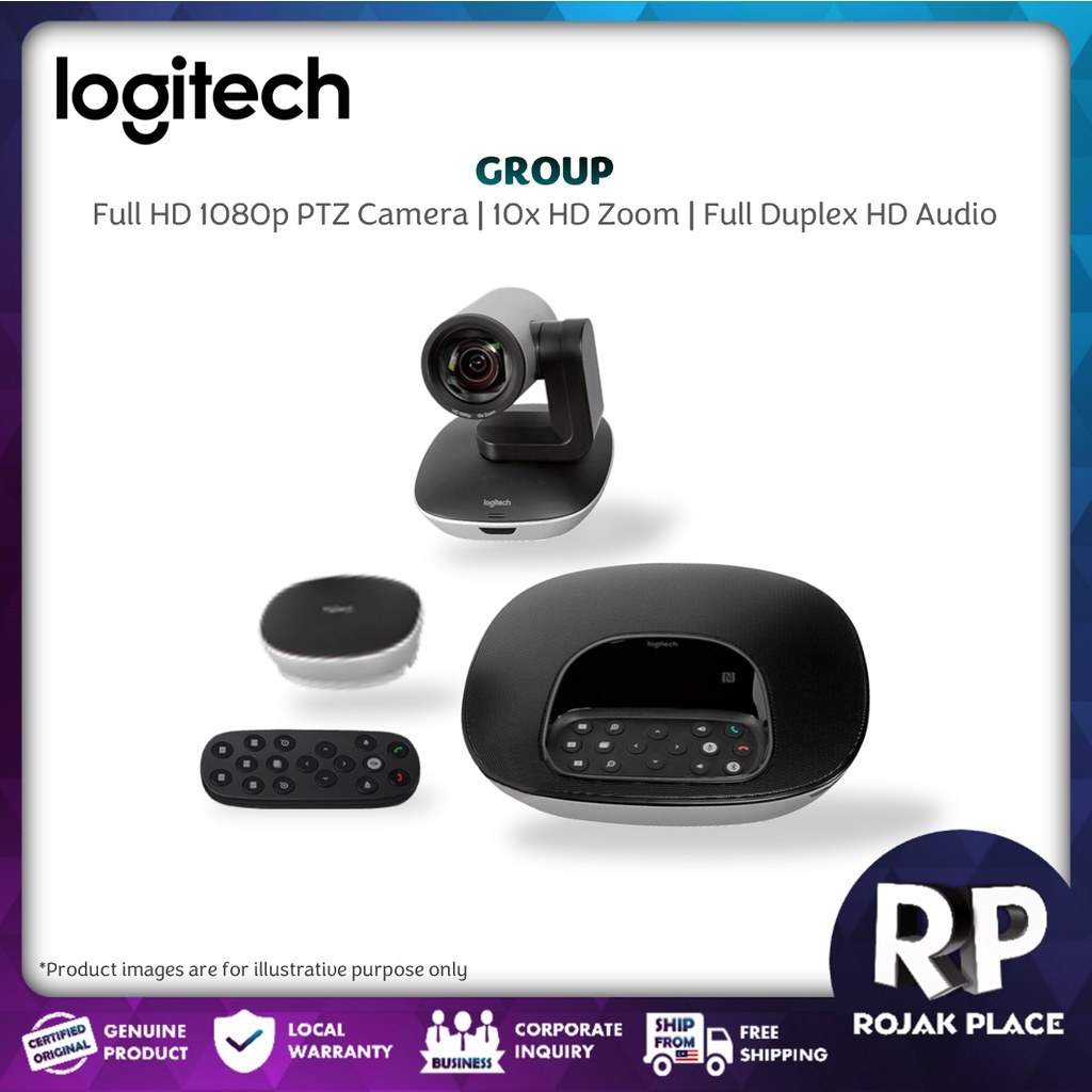 Logitech GROUP Full HD 1080p Video Conferencing & Collaboration USB ...