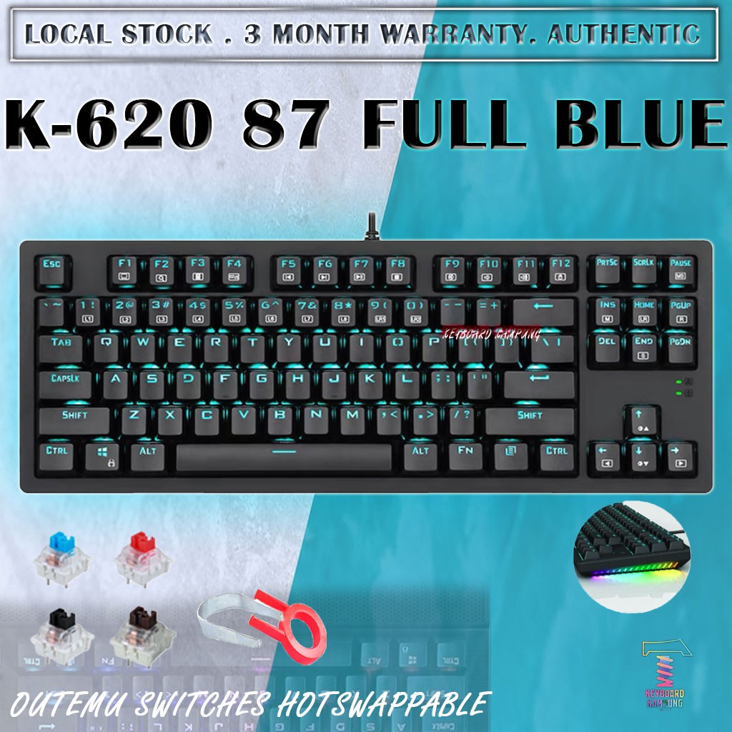 K-620 REAL Mechanical Keyboard Hot-Swappable Single Color (Full 87 keys ...