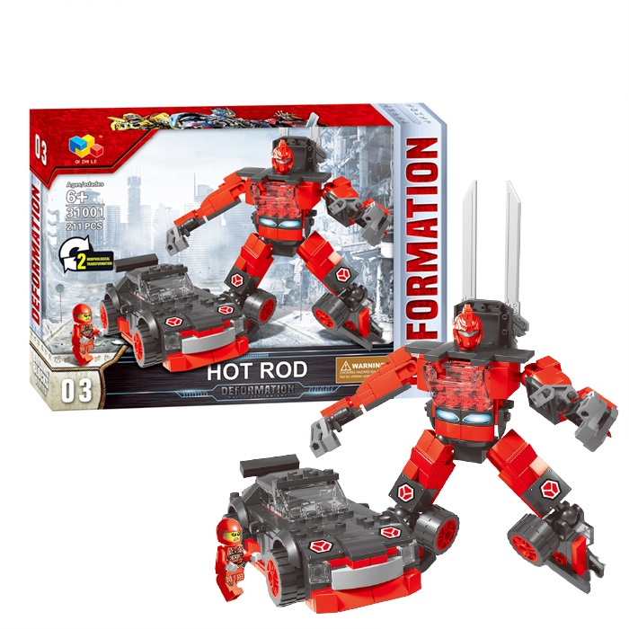 Bumblebee Transformer Building Blocks 2 in 1 Deformation Car Robots Kids Toys Compatible ...