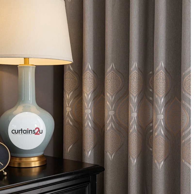 Euro Flowy Abstract Design dim out curtains ready-made for Sliding ...