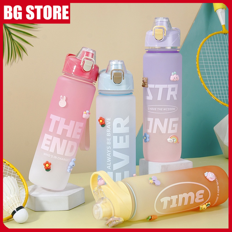 1000ML NEW Fashion Matte Texture Water Bottle with Lanyard Portable ...