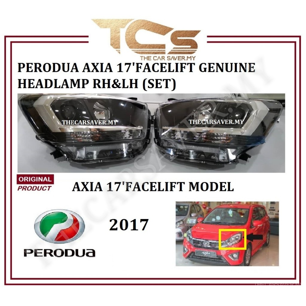 Perodua Axia 17' Facelift Genuine Head Lamp RH/LH | Shopee Malaysia