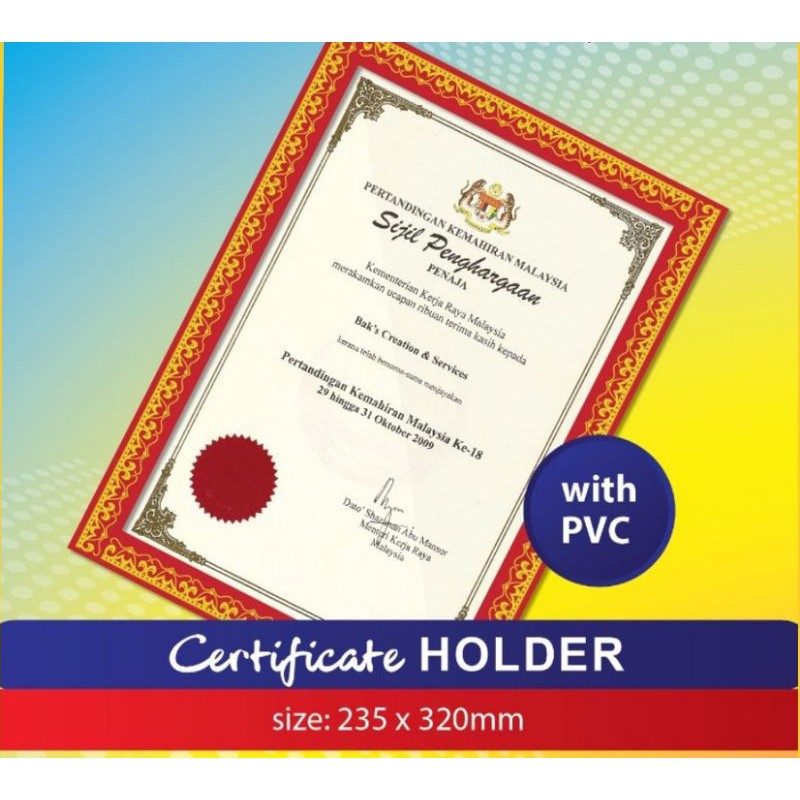 Certificate Holder with PVC 235 x 320mm | Shopee Malaysia