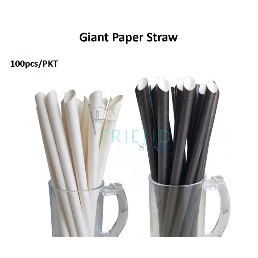 (100pcs) Jumbo Paper Straw / Giant Paper Straw / Bubble Tea Paper Straw ...