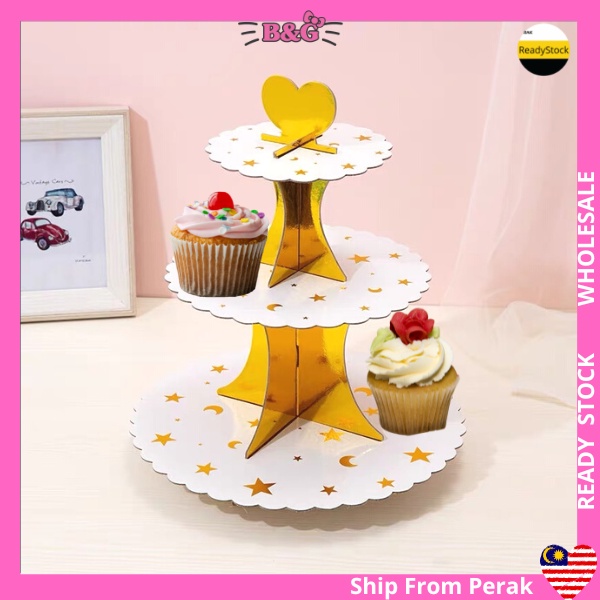 CupCake Stand Tray Dessert Donut Food 3 Tier Cup Cake Kek Jadi Kenduri ...