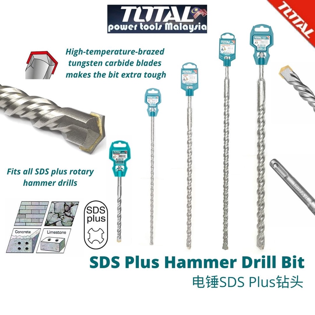 Total Sds Plus Hammer Drill Bit Series 14mm ~ 24mm 电锤 Sds Plus 钻头